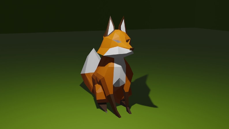 Paper Fox Papercraft 3D Template - Etsy