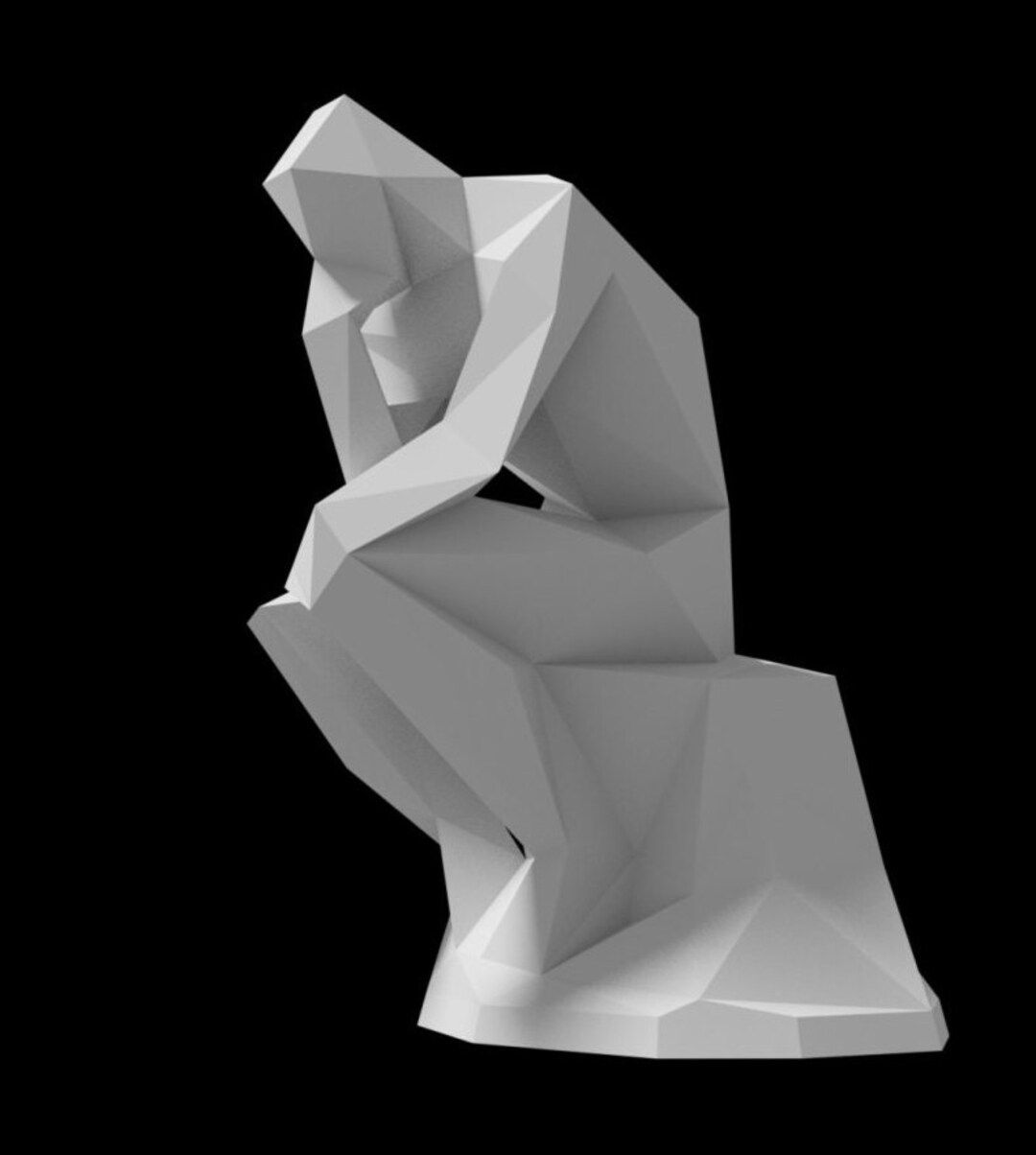 Paper Thinker Philosopher Statue 3D Template - Etsy