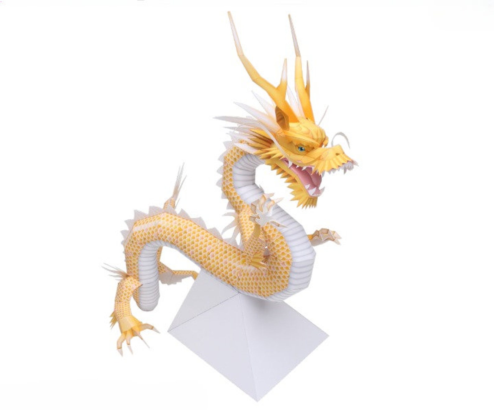 DIY Papercraft Chinese Dragon Template | Printable Art Project (digital ...