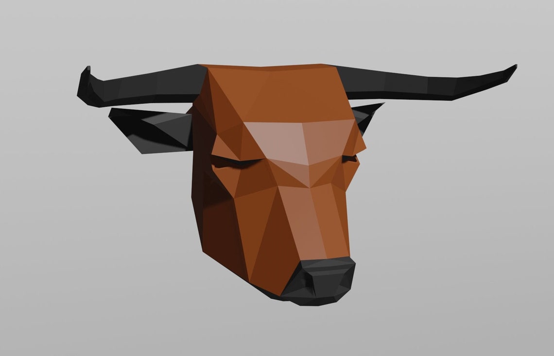 Paper Bull Minotaur Mask Papercraft 3D Template - Etsy