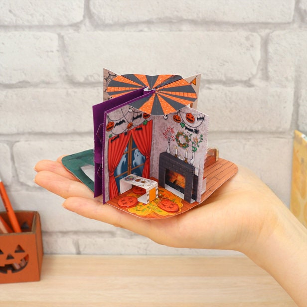 Papercraft Miniature POP-UP Book Halloween Decoration Digital Pattern ...