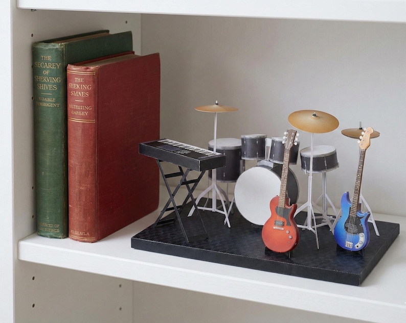 Papercraft Mini Rock Band: DIY Musician Set Digital Pattern - Create ...