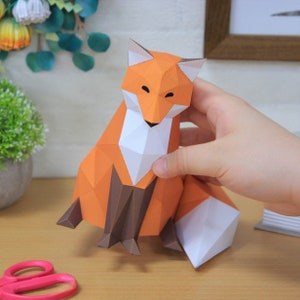 3D Paper Fox Template | DIY Printable Papercraft (digital Pattern) - Etsy