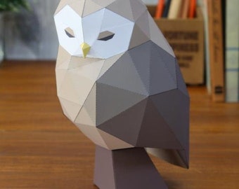 Standing Owl, Papercraft Template, DIY Origami Paper Forest Pet - Etsy