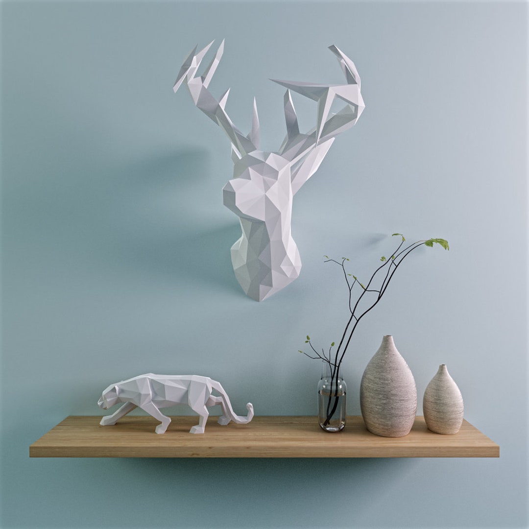 Paper Reindeer Deer Papercraft 3D Template - Etsy
