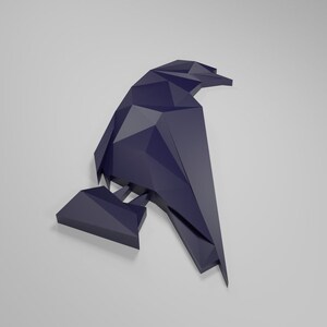 Papercraft Desk Raven Crow Paper 3D Template - Etsy
