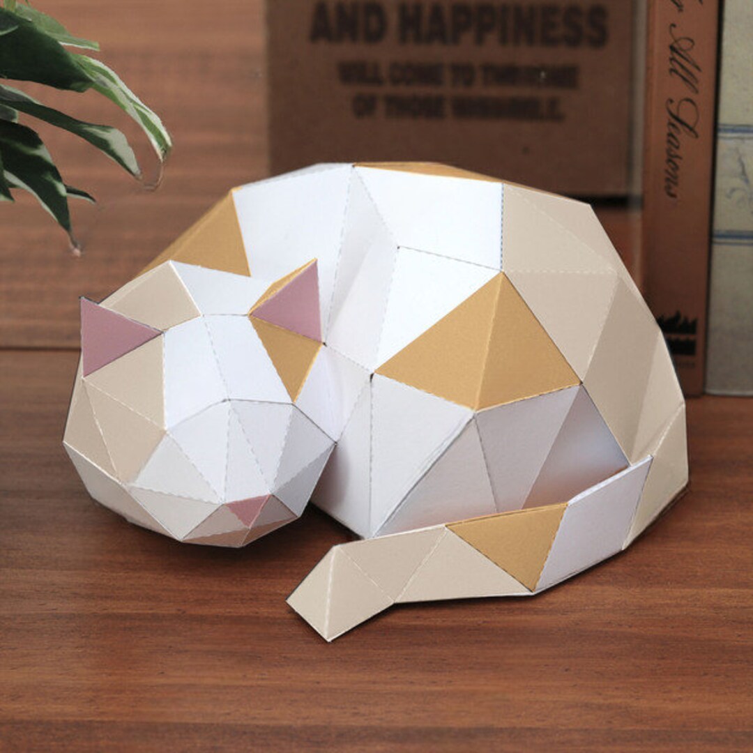 Papercraft Cat: DIY Animal Digital Pattern - Create Your Own Playful ...