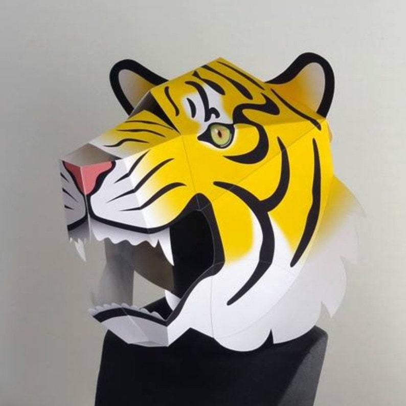 Papercraft Tiger Mask Paper 3D Template - Etsy