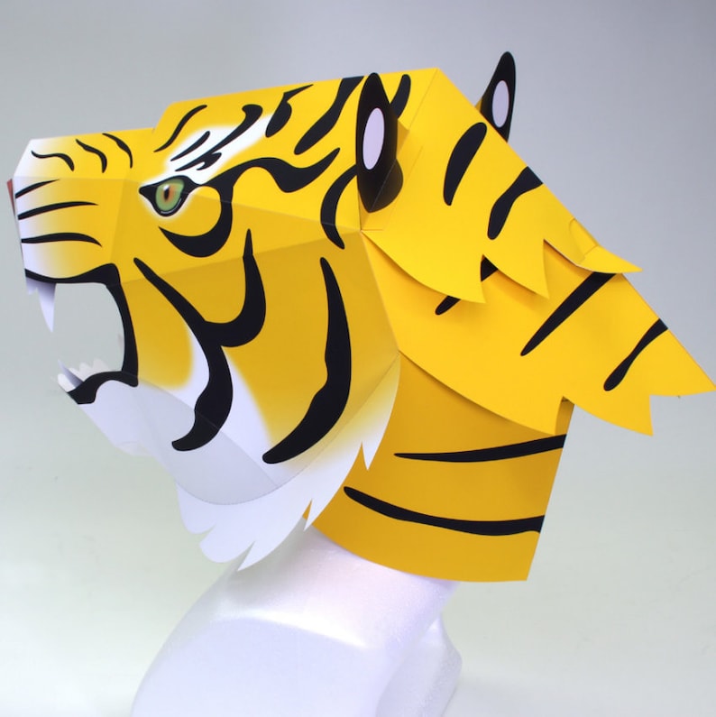 Papercraft Tiger Mask Paper 3D Template - Etsy