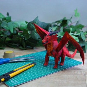Papercraft Mini Dragon 3D Template - Etsy