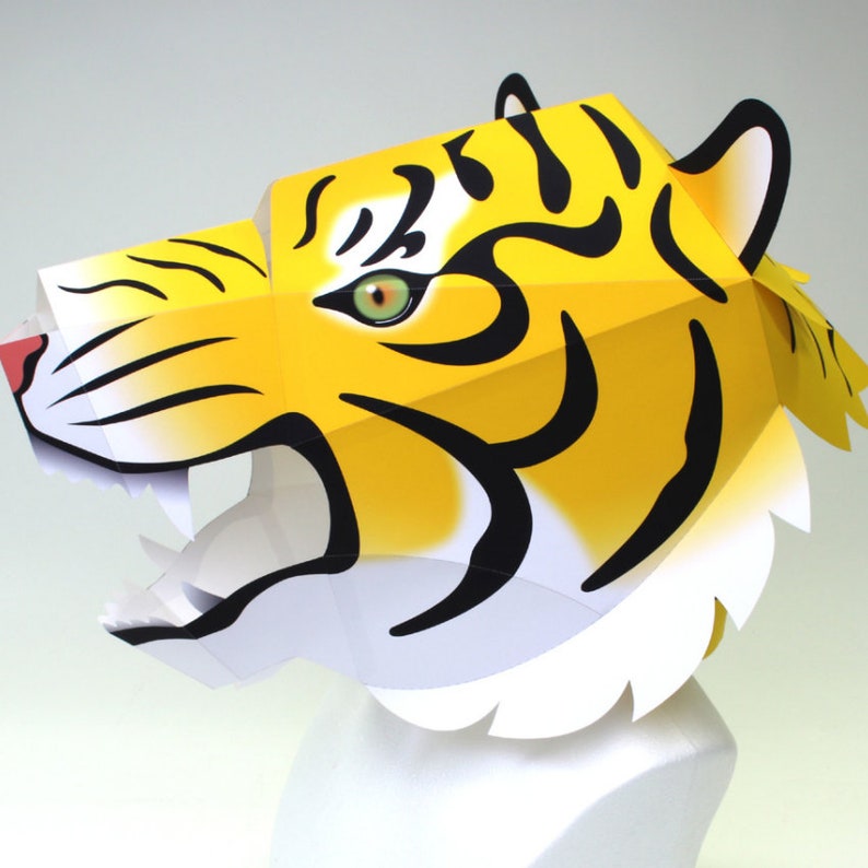 Papercraft Tiger Mask Paper 3D Template - Etsy