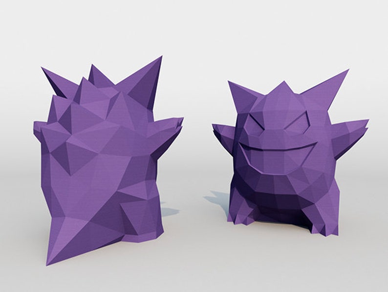 Papercraft Gengar Pokemon Paper 3D Template - Etsy