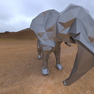 Paper Elephant Papercraft 3D Template - Etsy
