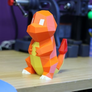 Papercraft Charmander Pokemon Paper 3D Template - Etsy