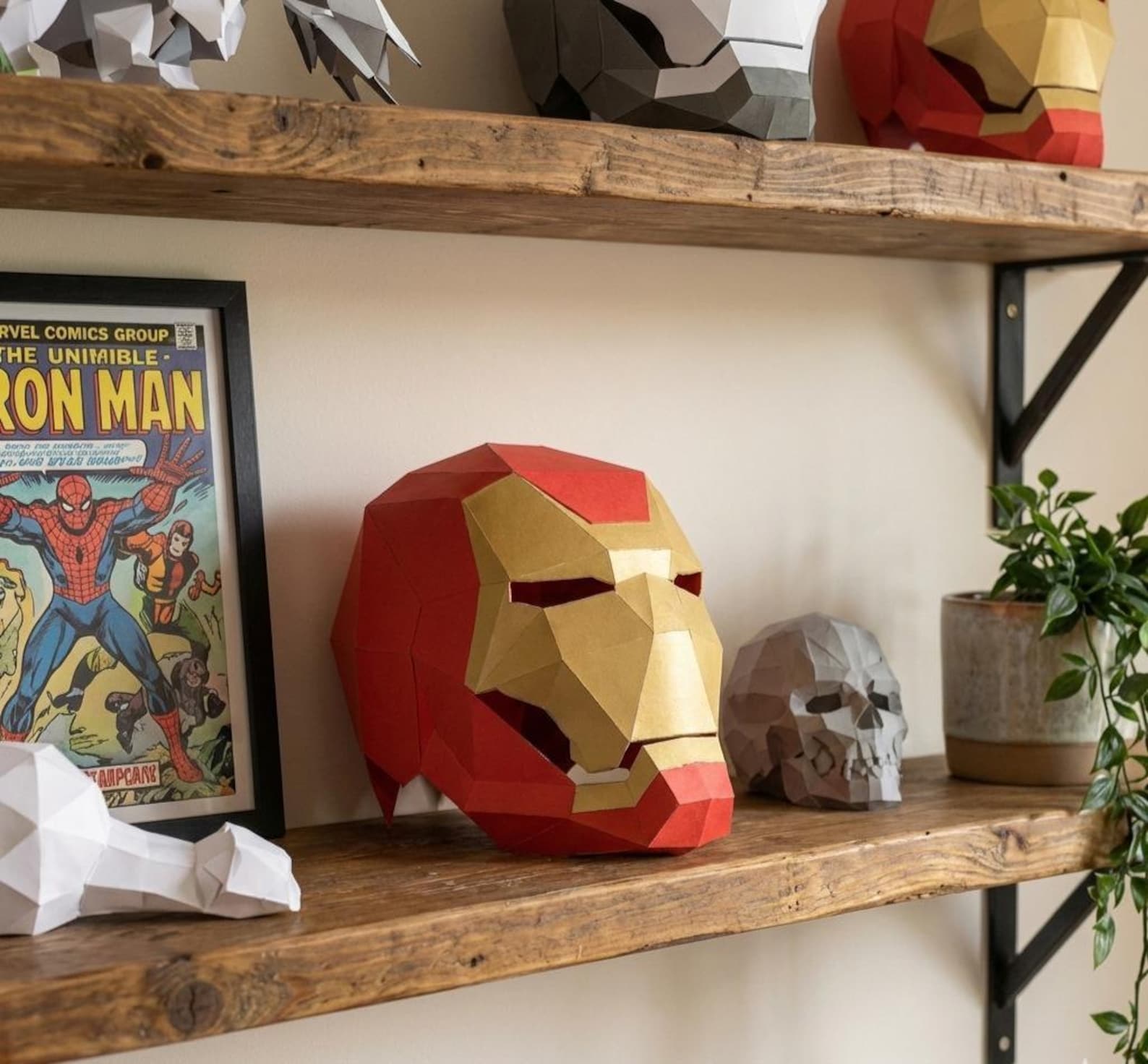 Paper Iron Man Helmet Papercraft 3D Template - Etsy