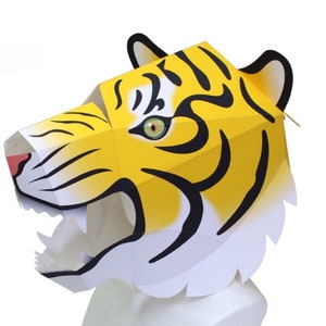 Papercraft Tiger Mask Paper 3D Template - Etsy