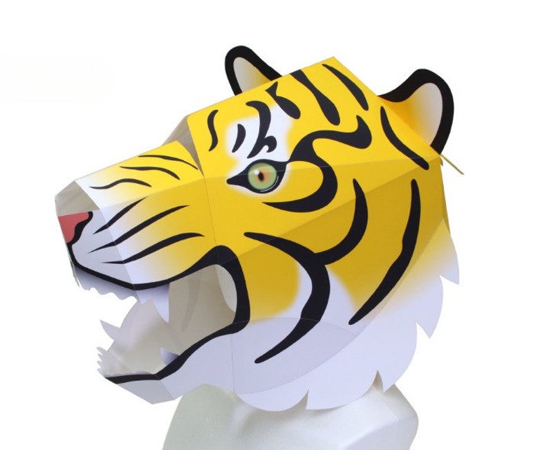 Papercraft Tiger Mask Paper 3D Template - Etsy