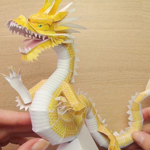 Papercraft Chinese Dragon Template DIY Digital Pattern Chinese Decor ...
