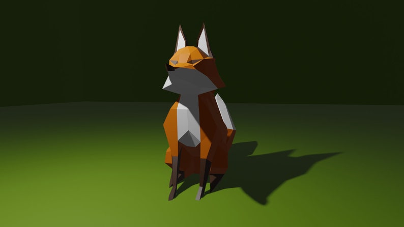 Paper Fox Papercraft 3D Template - Etsy