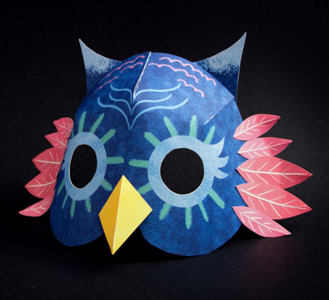 Paper Owl Mask Template 3D - Etsy