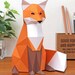 3D Paper Fox Template | DIY Printable Papercraft (digital Pattern) - Etsy