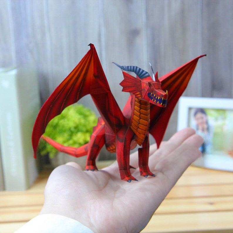 Papercraft Mini Dragon 3D Template - Etsy