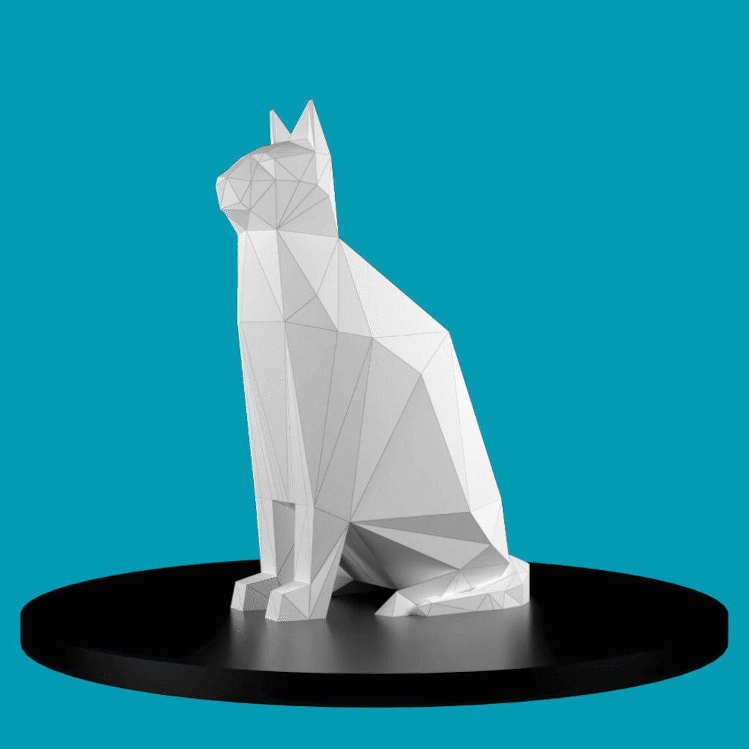 Papercraft Cat Paper 3D Template - Etsy