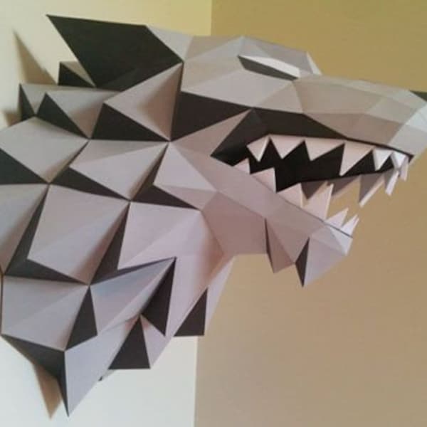 Paper Wolf Head - Etsy