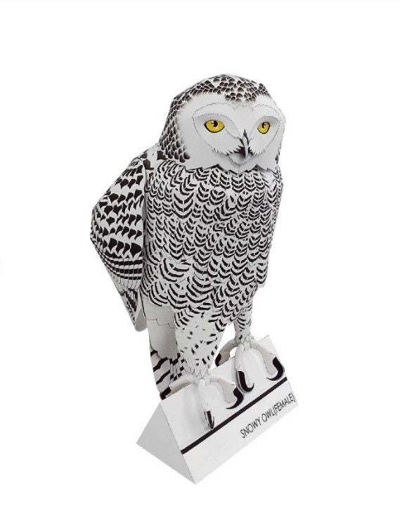 Papercraft Snowy Owl Female Template: DIY Digital Pattern for Creative ...