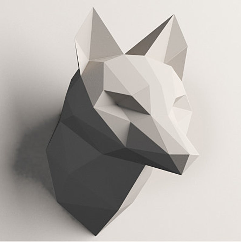Paper Fox Head Papercraft 3D Template - Etsy