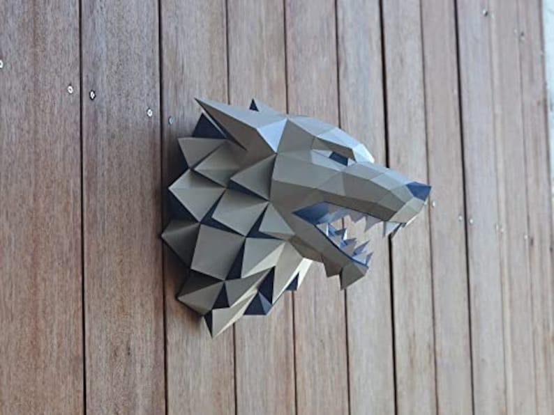 Paper Wolf Head Papercraft 3D Template - Etsy