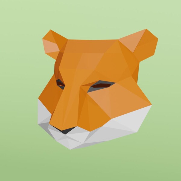 Paper Fox Mask Papercraft 3D Template - Etsy