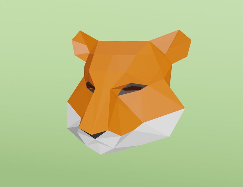 Papercraft Tiger Mask Paper 3D Template - Etsy