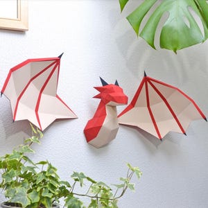 Papercraft Dragon Head: DIY Wall Mount Digital Pattern - Create Your ...
