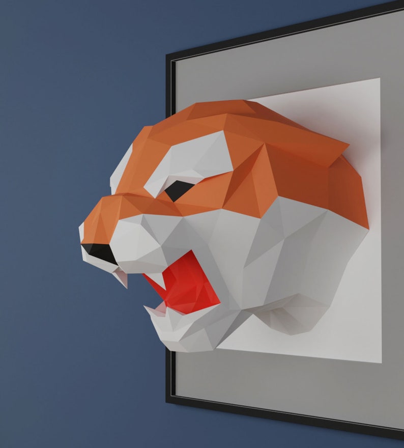 Paper Tiger Lion Panther Papercraft 3D Template - Etsy