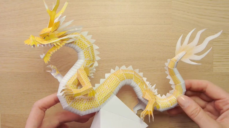 DIY Papercraft Chinese Dragon Template | Printable Art Project (digital ...