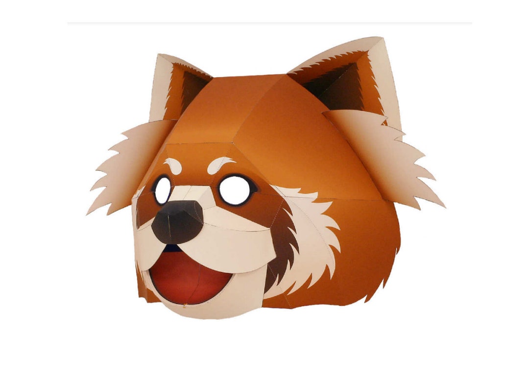 Papercraft Red Panda Mask: DIY Digital Pattern for Adorable Costume Fun ...