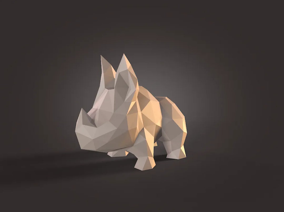 Papercraft Rhino Template 3D DIY Rhino Digital Pattern Easy Instant ...