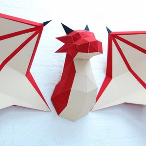 Papercraft Dragon Head: DIY Wall Mount Digital Pattern - Create Your ...