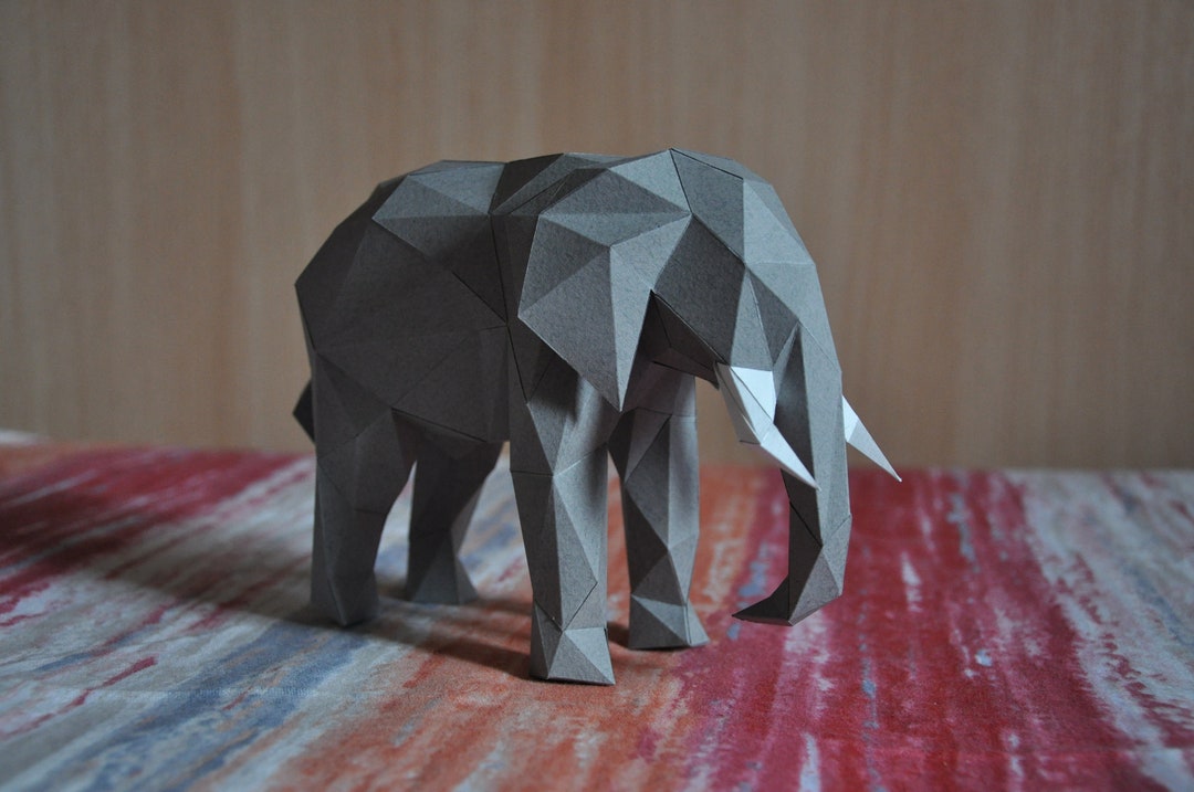 Paper Elephant Papercraft 3D Template - Etsy Australia