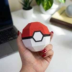 Paper Pokeball Pokemon Papercraft 3D Template - Etsy