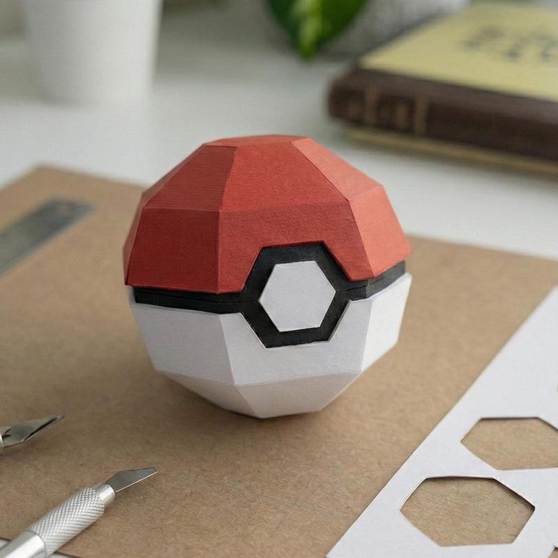 3d Paper Pokeball - Etsy