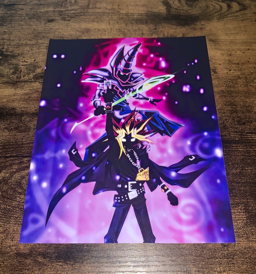 Yu Gi Oh Yami Yugi And Dark Magician 10x8 Poster Print Deluxe Satin Surface Finish Premium 250gsm