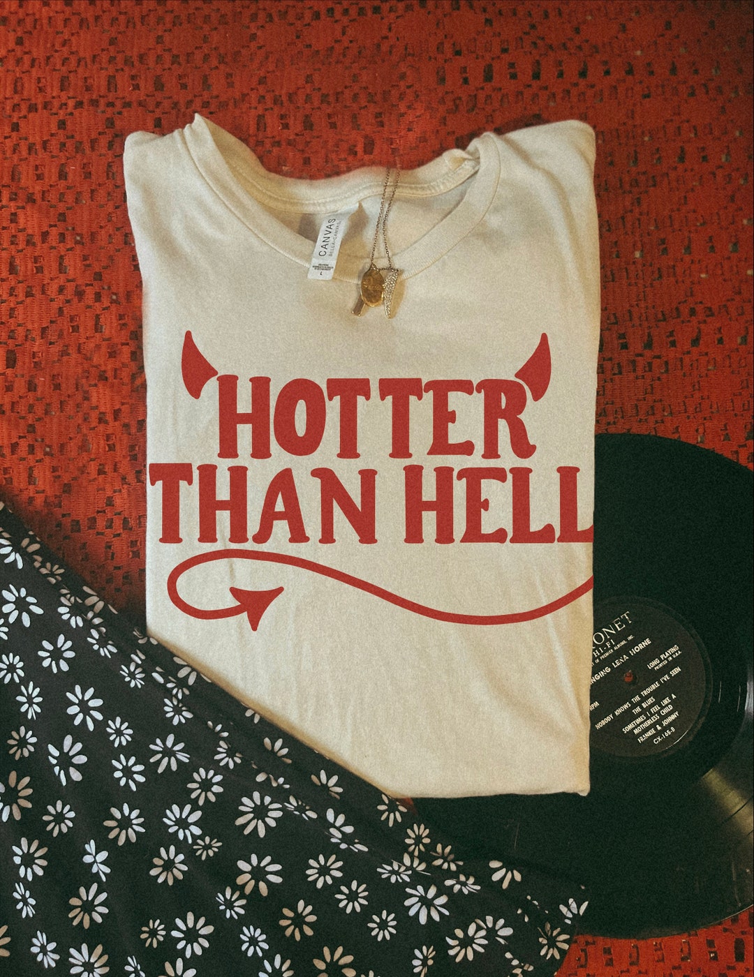 Hotter Than Hell Shirt, Hot Girl Shirt, Vintage Shirt, Retro Shirt, Horns, Bad Girl Shirt ...