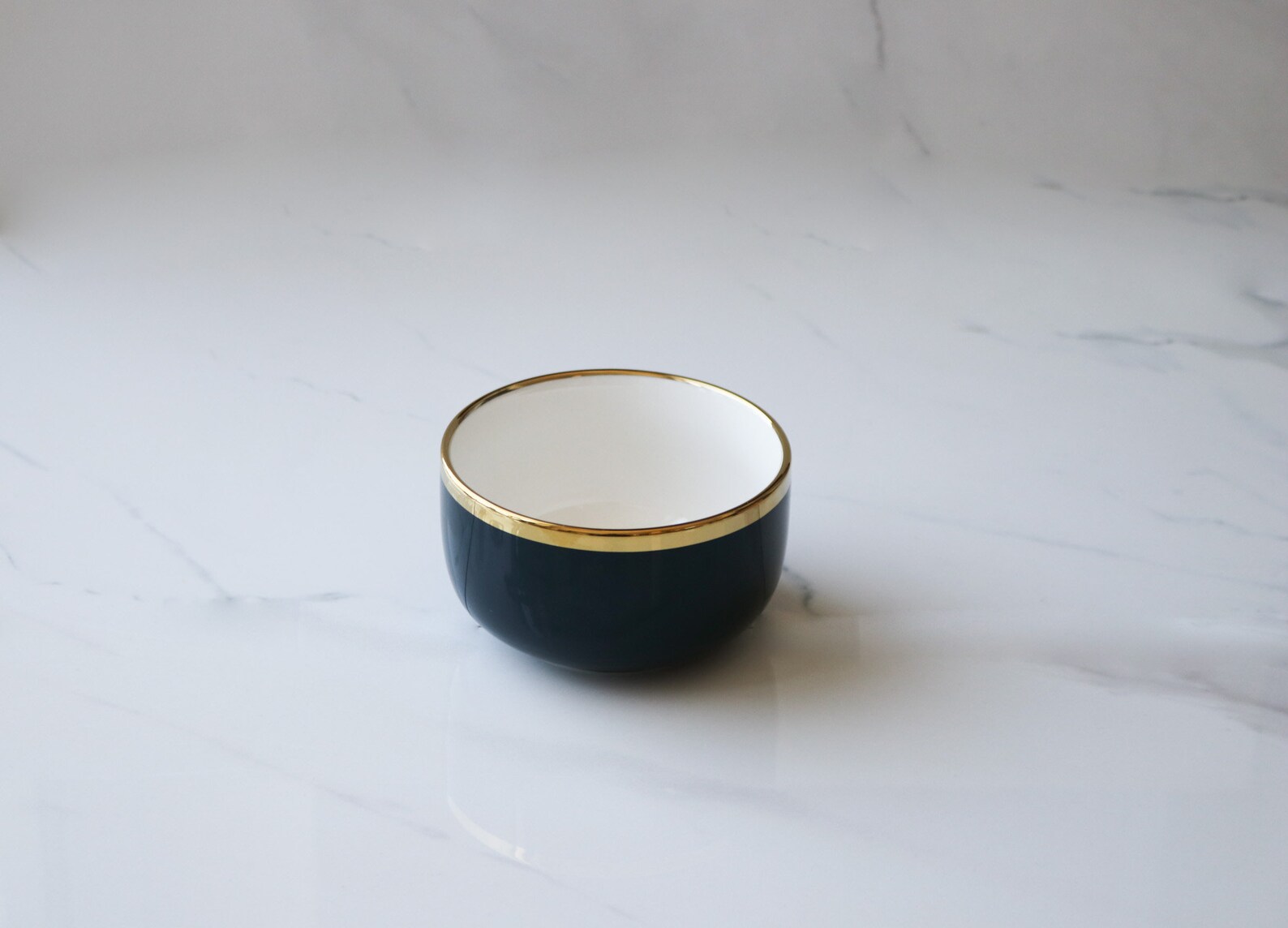 Luxury Ceramic Blue Bowl Design With Gold Trim - 4.5 Inch | Elegant ...