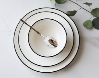 Black Rim Plate - Etsy