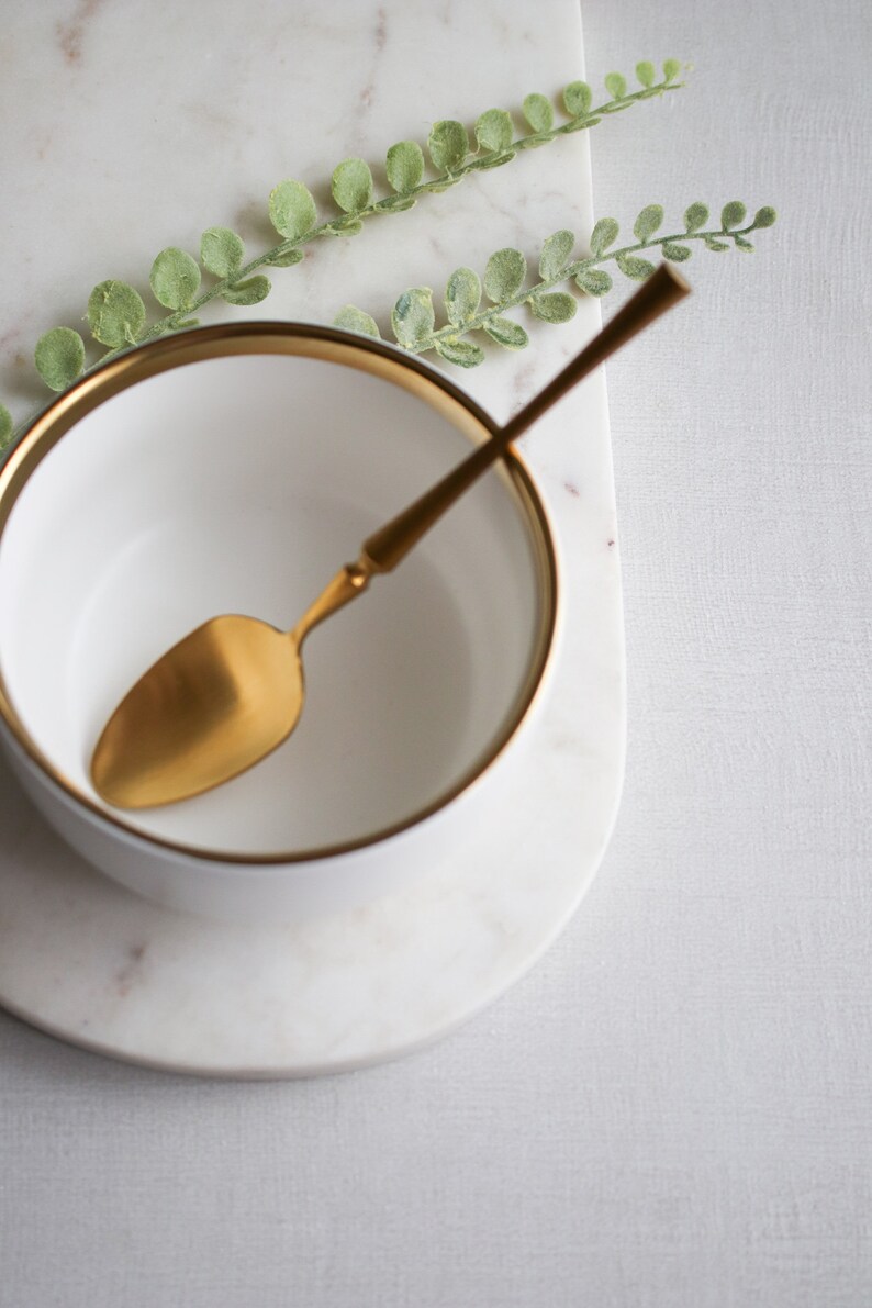 White and Gold Ceramic Bowl, Modern Dinnerware, Outdoor Dining, White ...