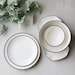 White With Black Rim Dinnerware Collection - Five Piece Set - Etsy