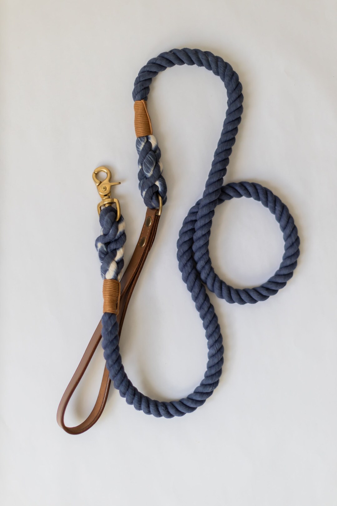 Hand-spliced Rope Leash With Leather Handle - Etsy