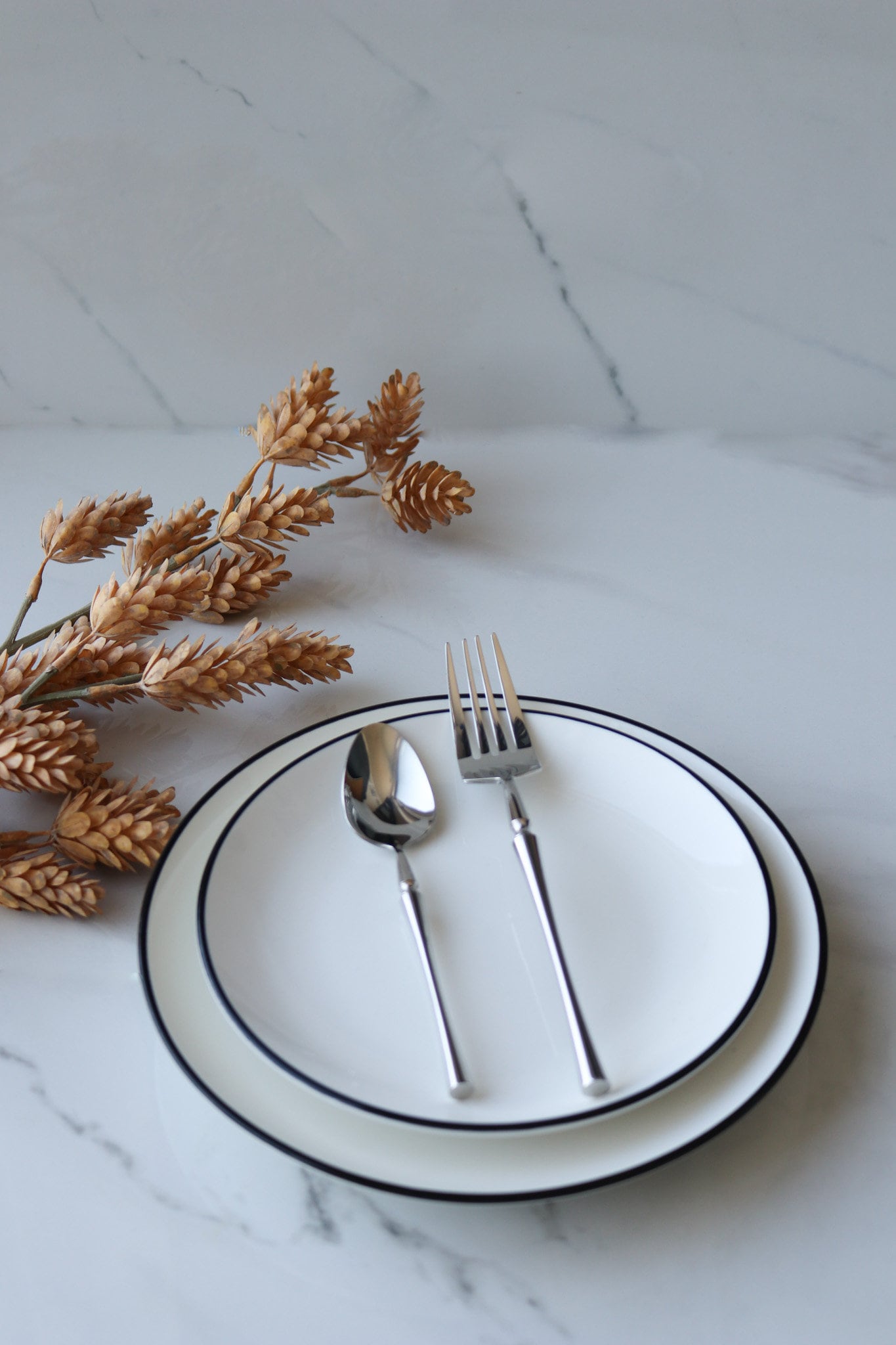 Handmade White With Black Rim Plate - 8 Inch - Etsy